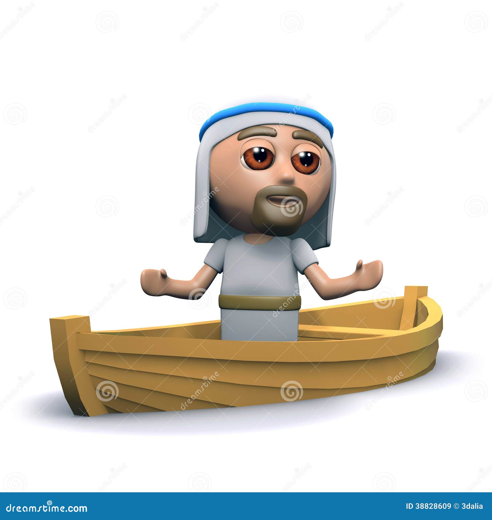 3d Jesus em um barco ilustração stock. Ilustração de milagre - 38828609