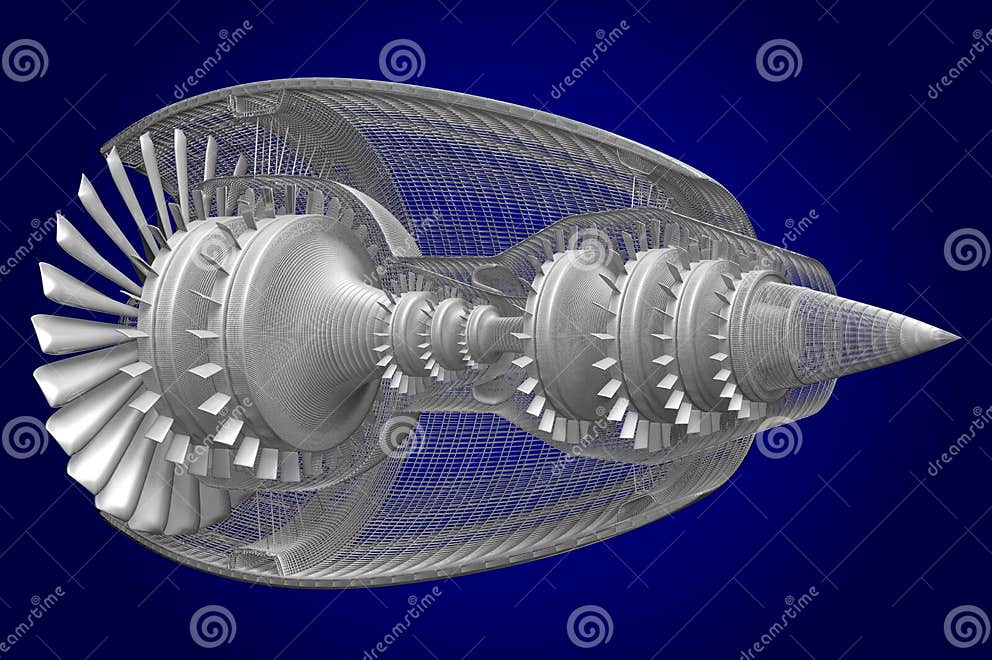 3D jet engine stock illustration. Illustration of aeroplane - 101783224