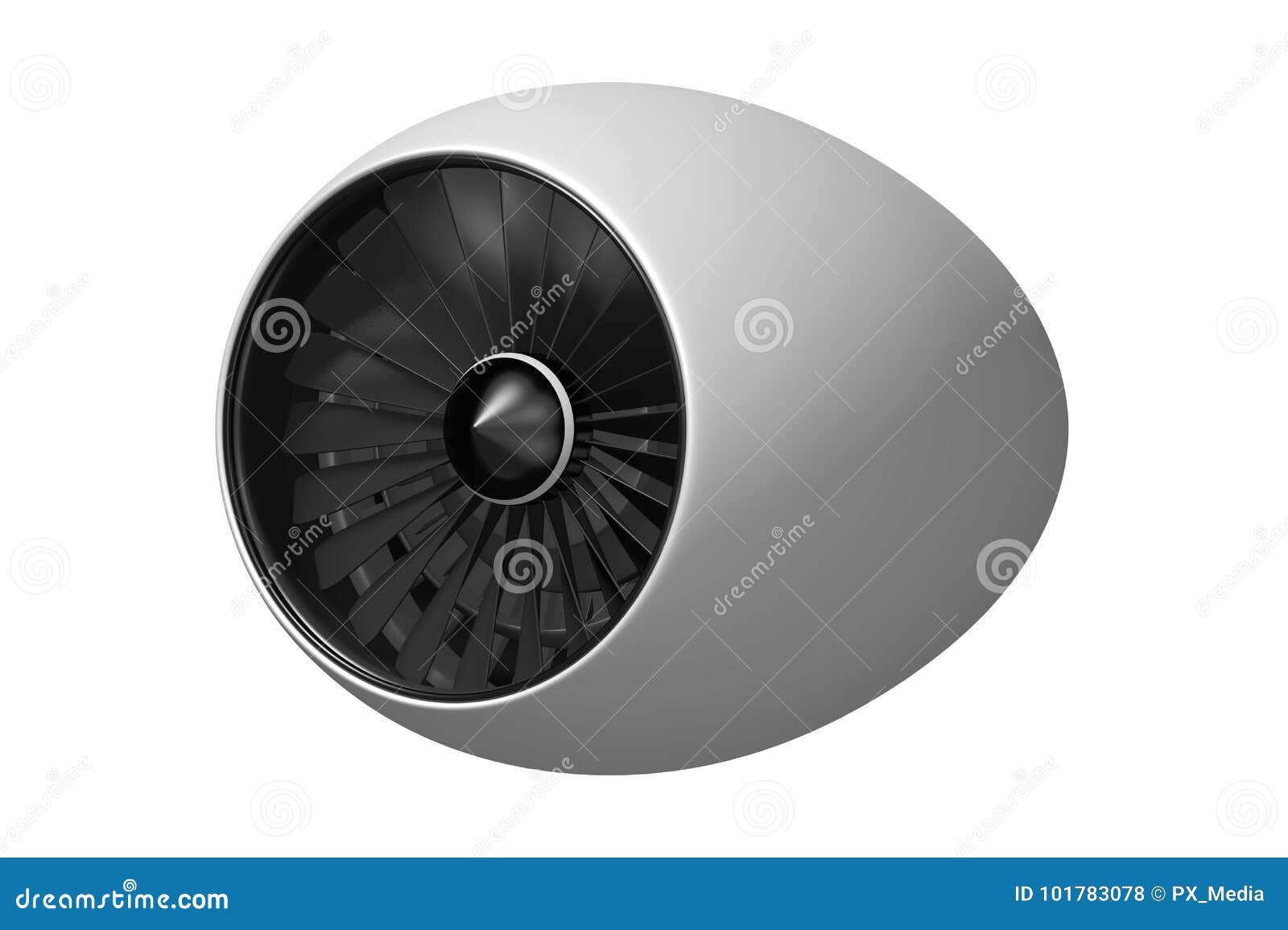 3D Jet Engine - Front View/ Side View Stock Illustration - Illustration ...