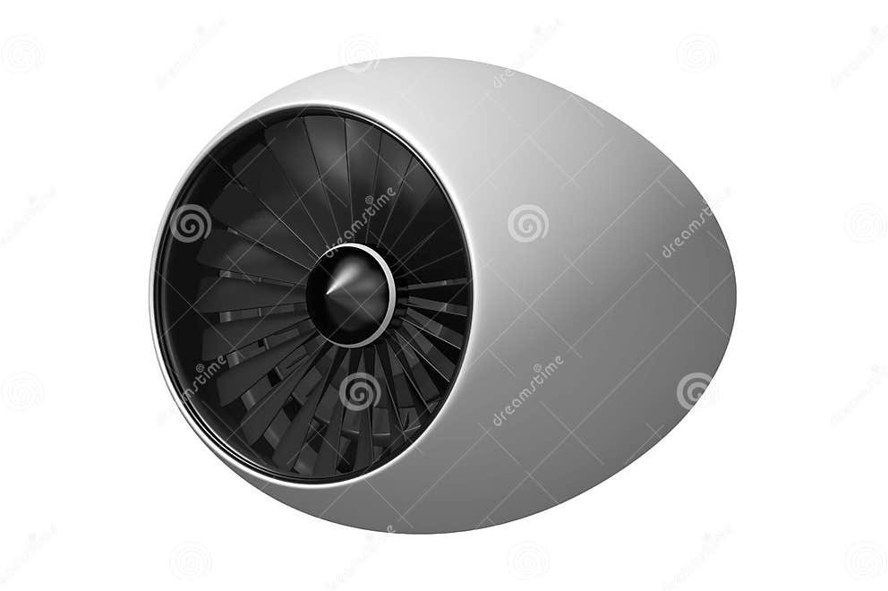 3D Jet Engine - Front View/ Side View Stock Illustration - Illustration ...