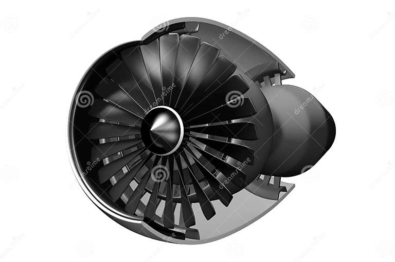 3D Jet Engine - Front View/side View Stock Illustration - Illustration ...