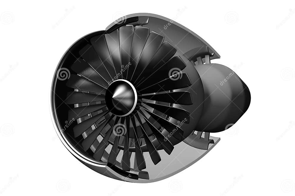 3D Jet Engine - Front View/side View Stock Illustration - Illustration ...