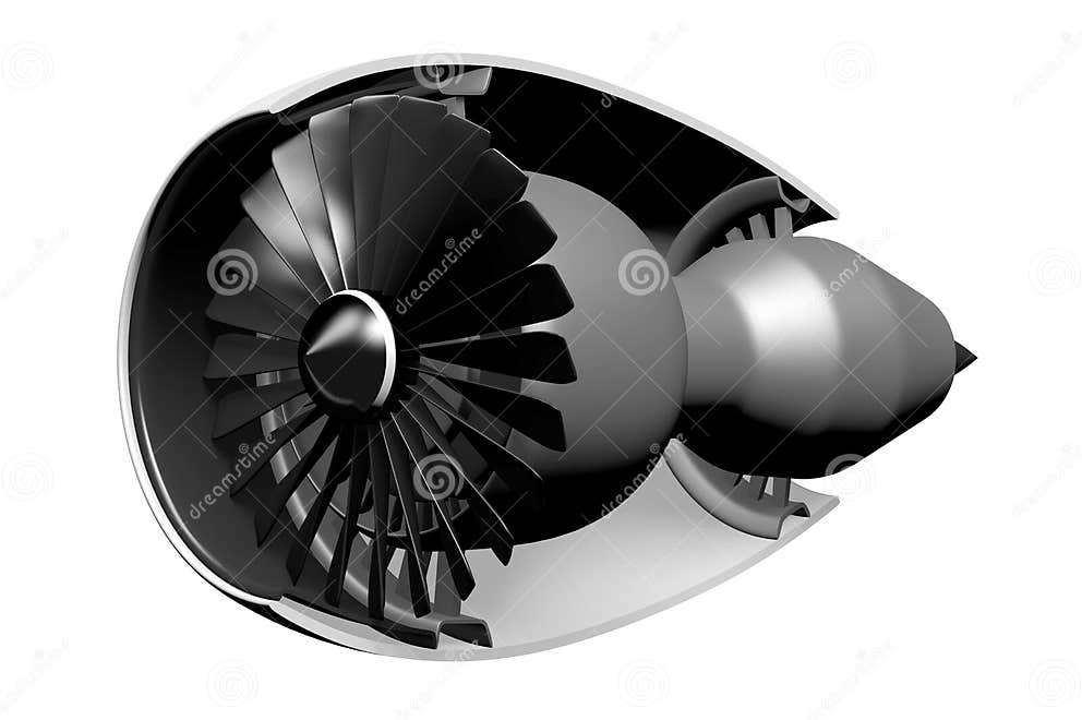 3D Jet Engine - Front View/side View Stock Illustration - Illustration ...