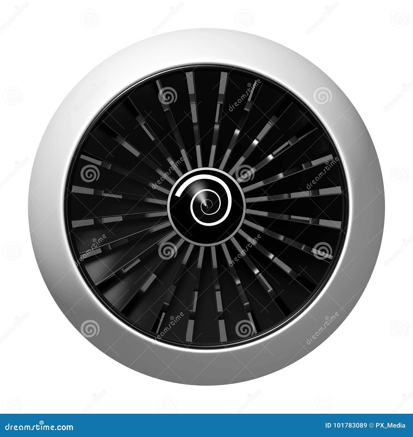 3D jet engine - front view stock illustration. Illustration of ...