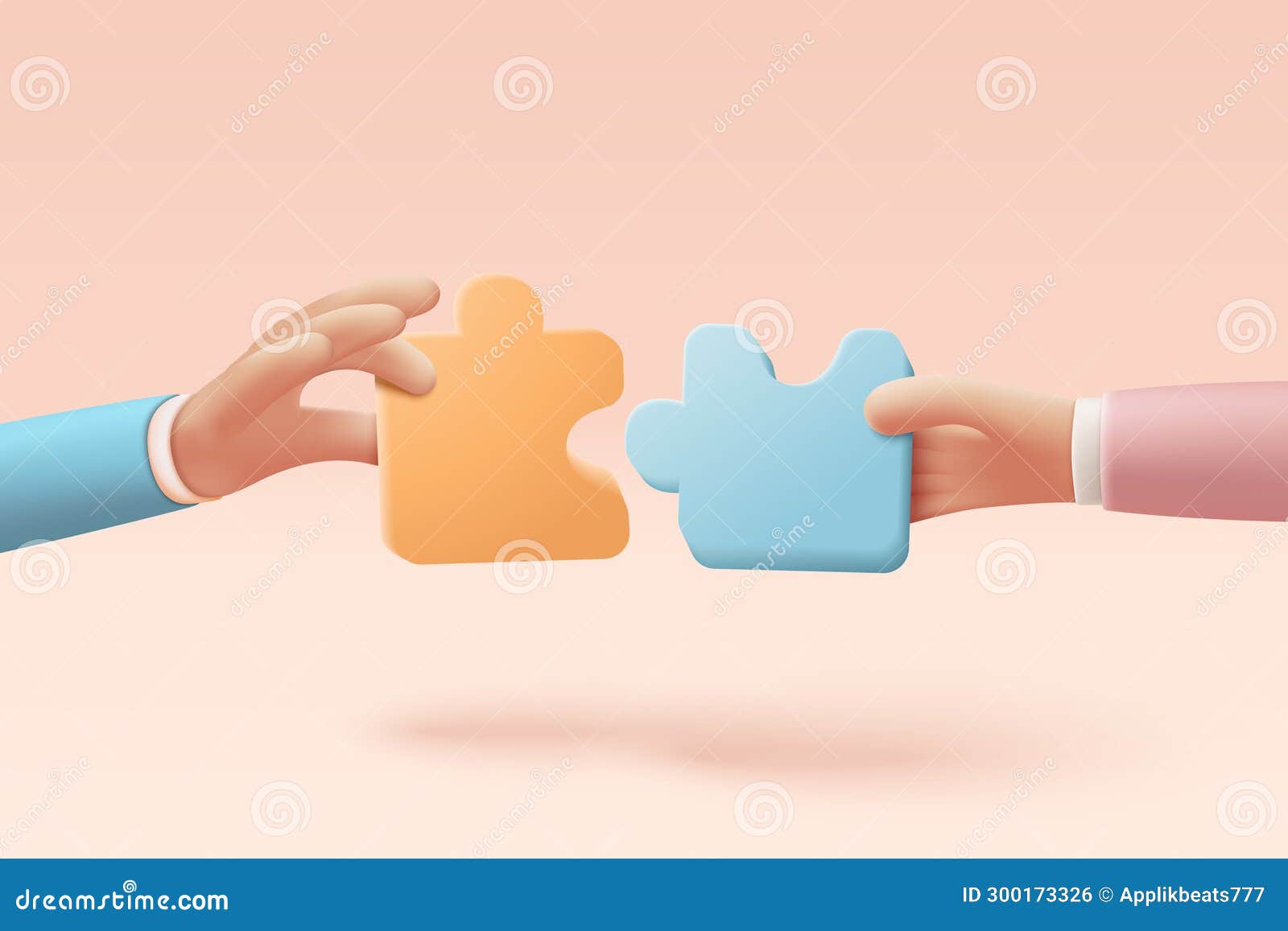 3D Jigsaw Puzzle Pieces Symbol of Teamwork. Problem-solving, Business ...