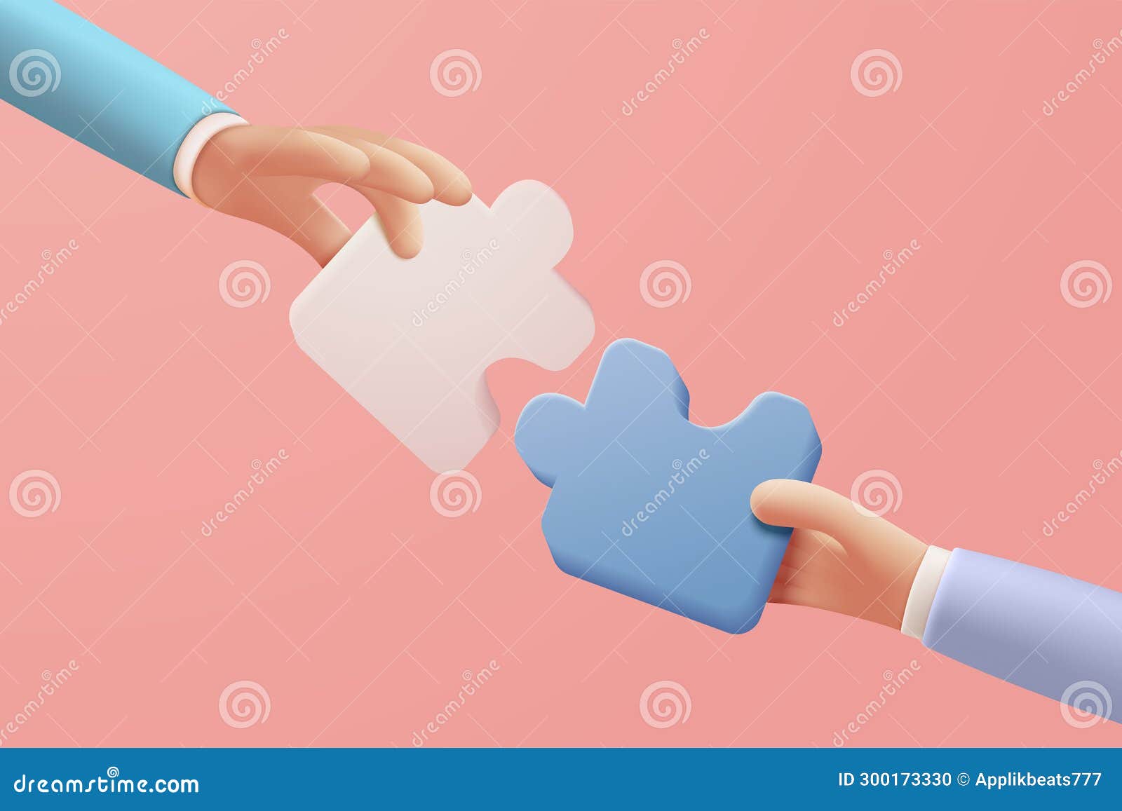 3D Jigsaw Puzzle Pieces Symbol of Teamwork. Problem-solving, Business ...