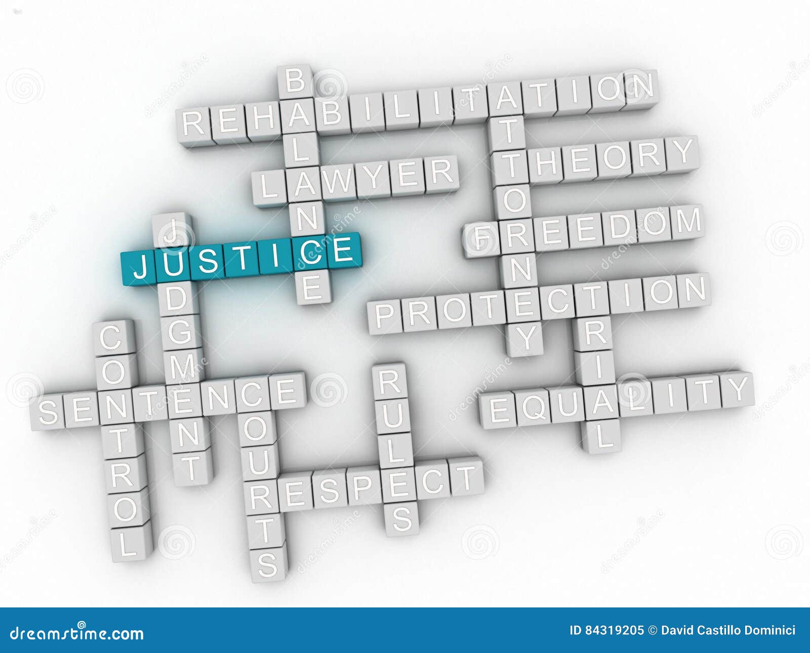 3d Justice Word Cloud Concept Stock Illustration - Illustration of ...