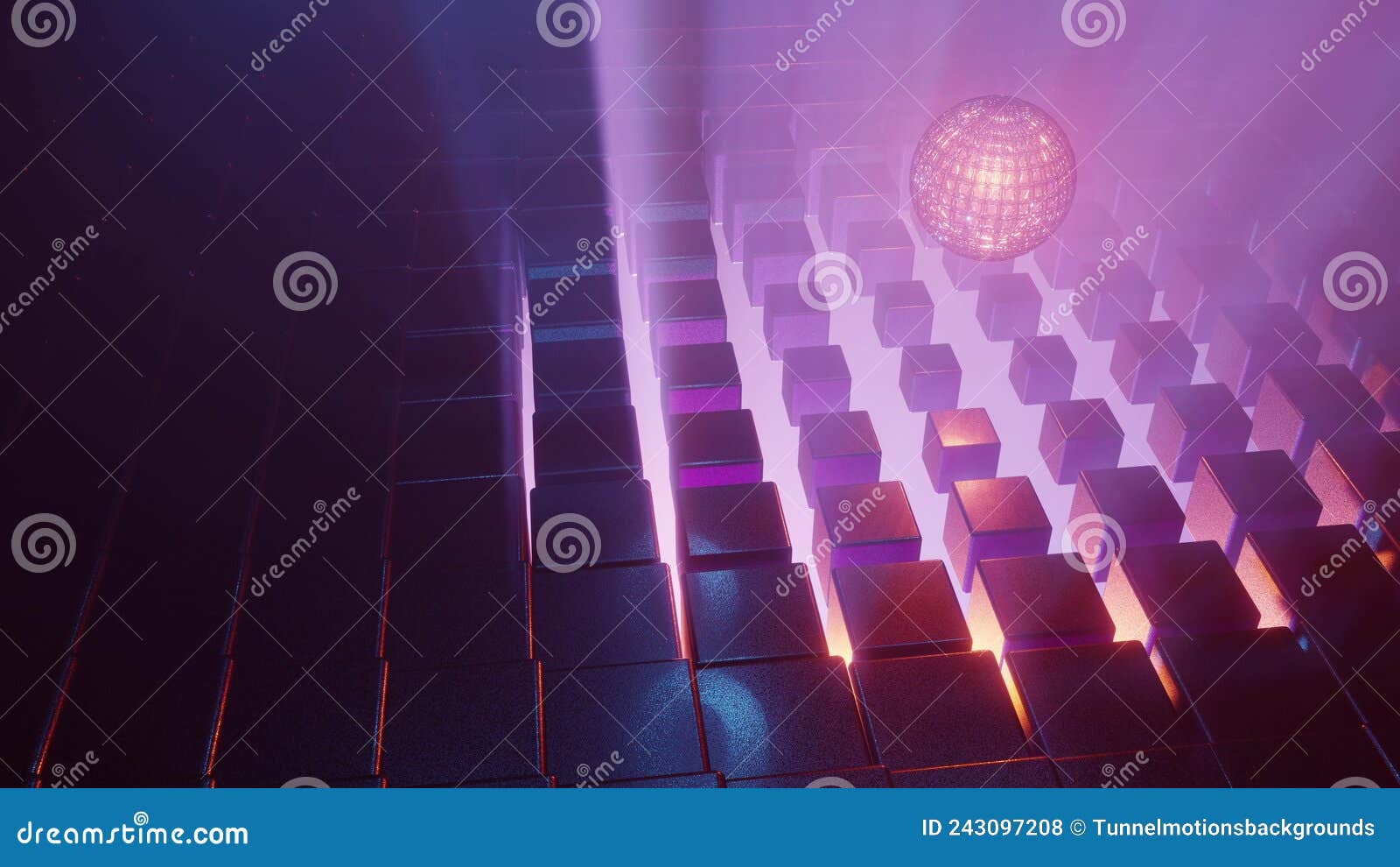 3d 4K UHD Illustration with Glowing Light Shining through Cubes Stock ...