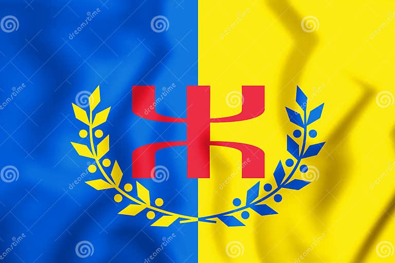 3D Kabyle Flag. stock illustration. Illustration of insignia - 201655567