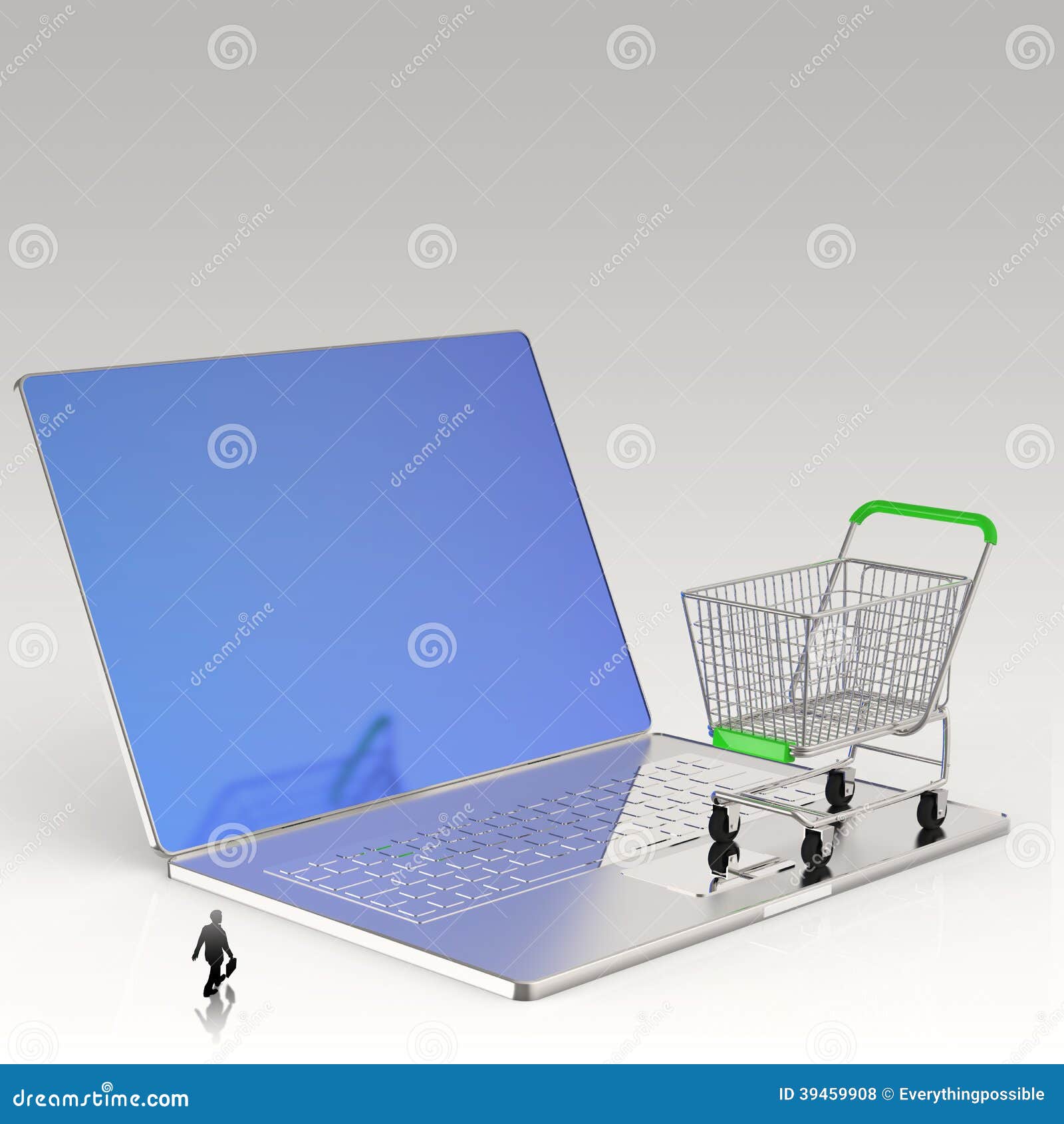 3d Kar Op Laptop Computer Als Online Winkel Stock Illustratie ...