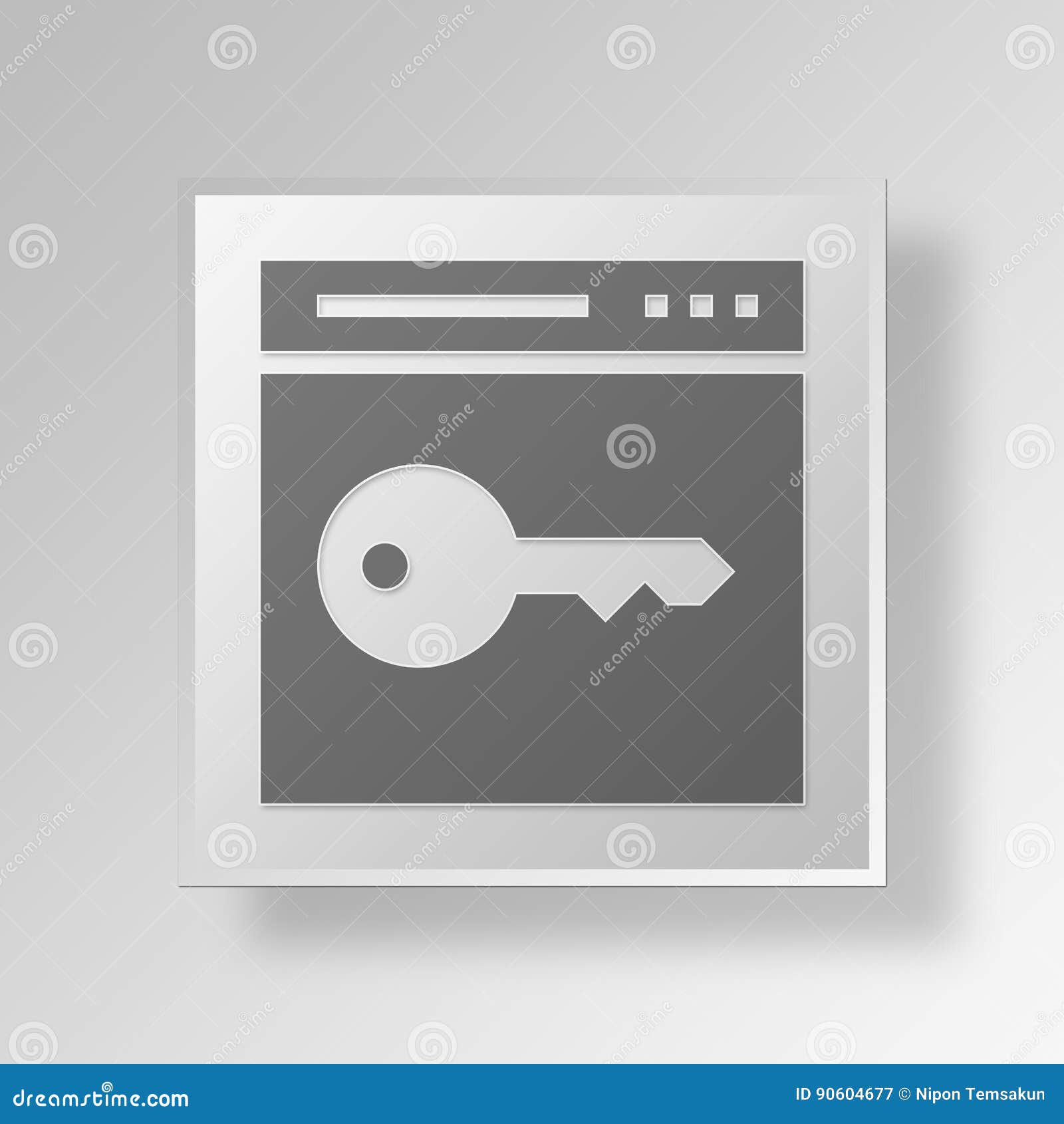 3D Key Icon Business Concept Stock Illustration - Illustration of ...