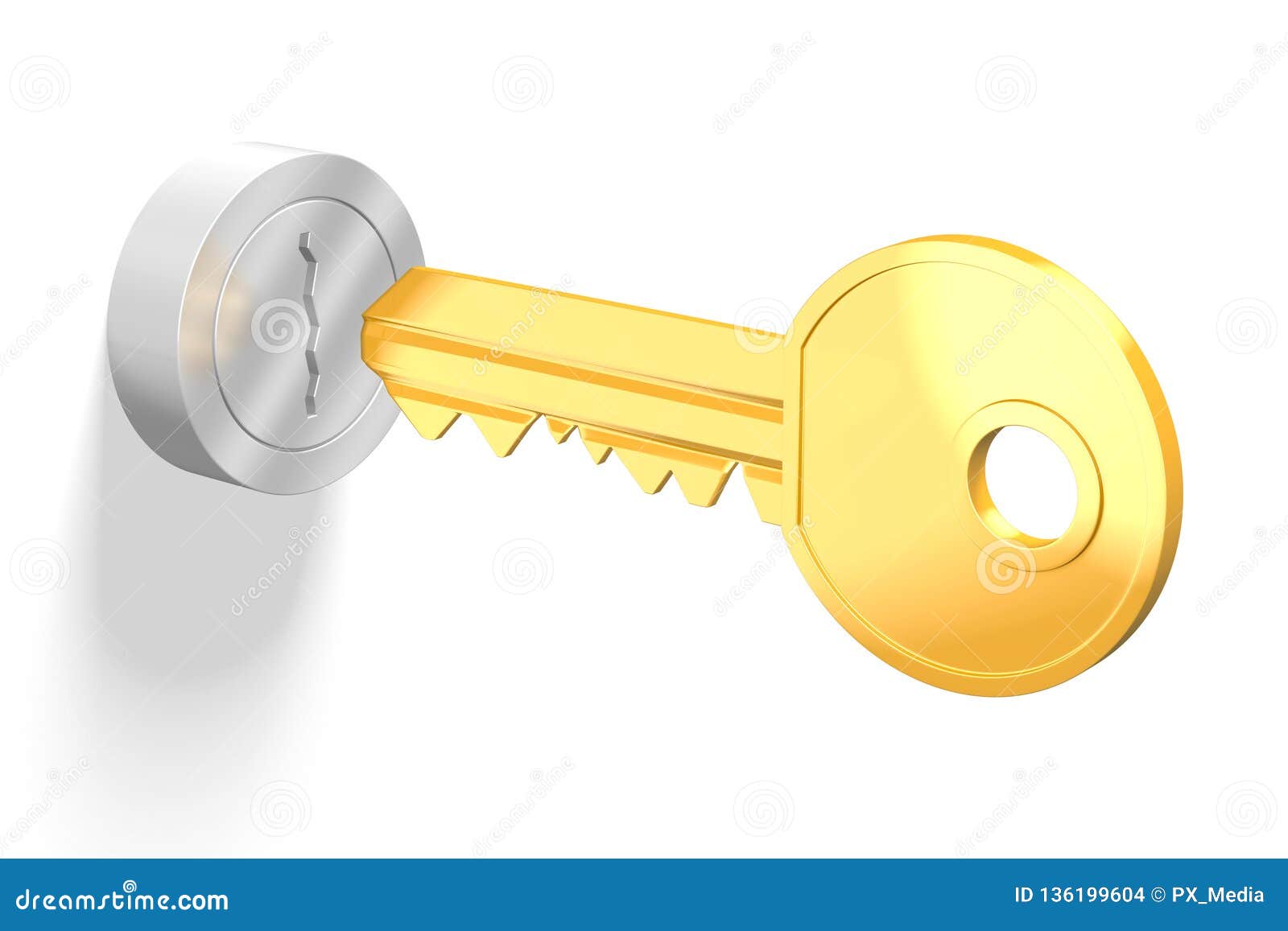 3D Key/ Lock/ Solution Concept Stock Illustration - Illustration of ...