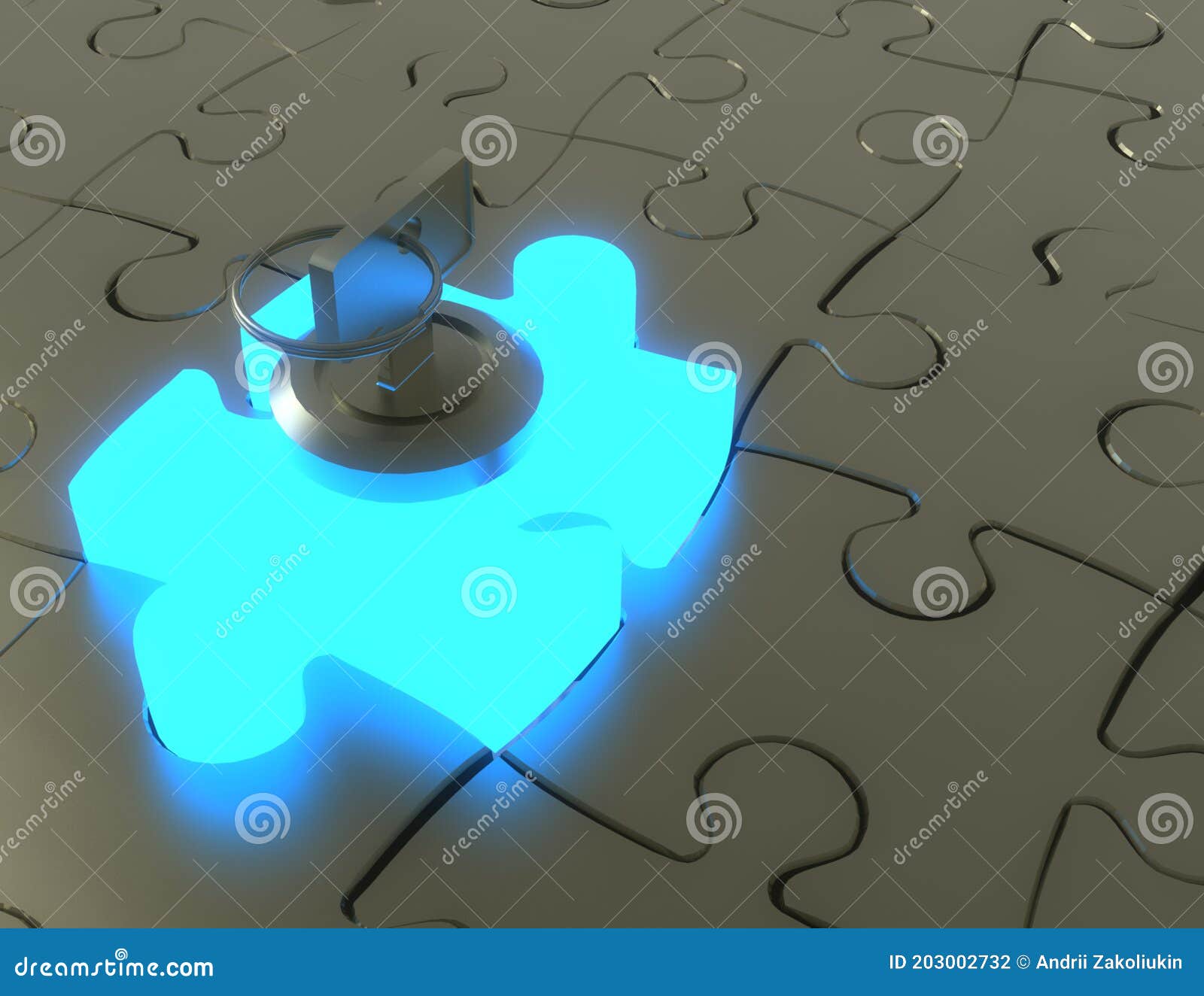 3d Key and Puzzle Pieces . Illustration Stock Illustration ...