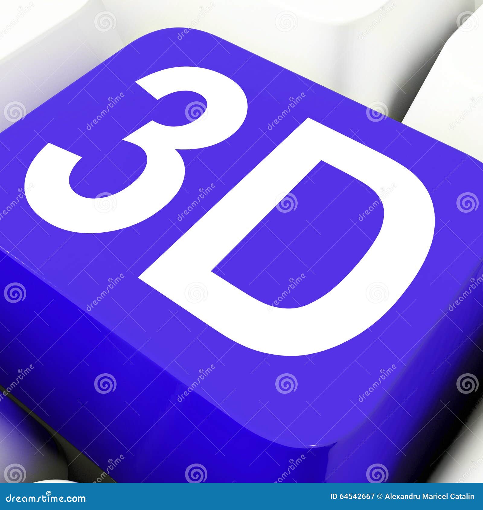 3d Key Shows Three Dimensional or Dimensions Stock Image - Image of ...