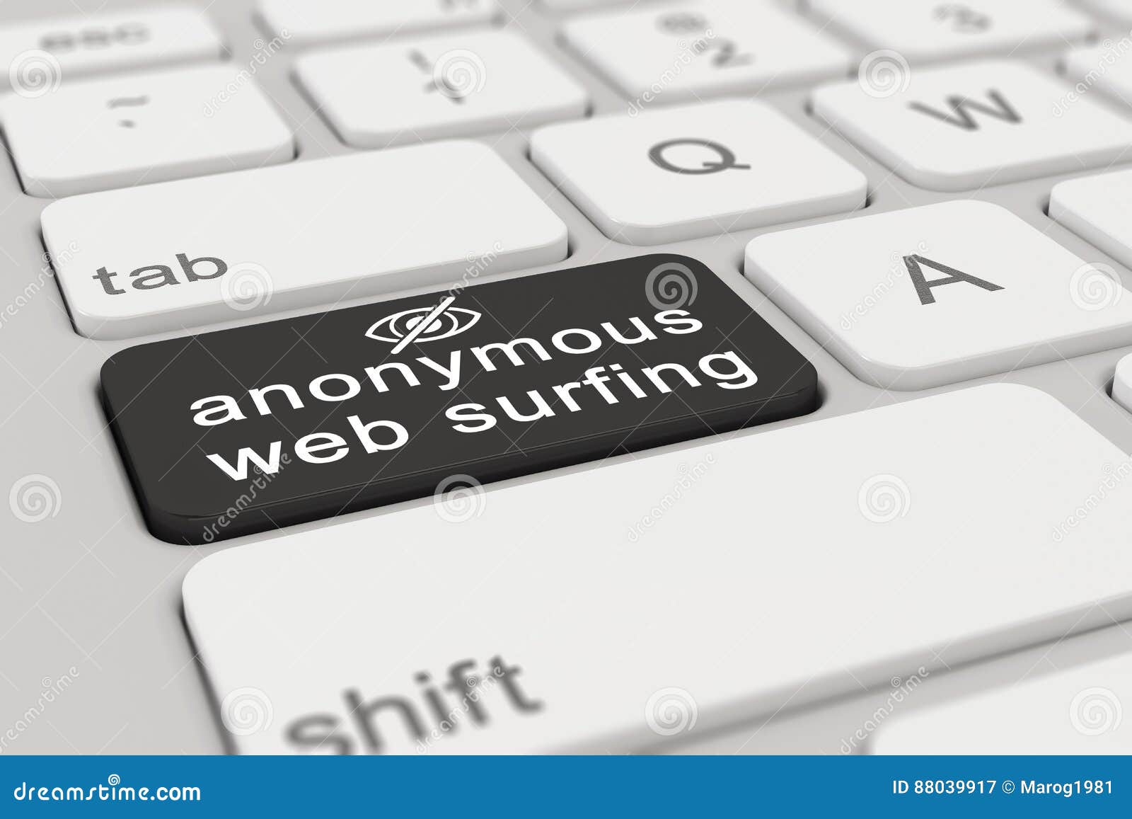 3d - Keyboard - Anonymous Web Surfing - Black Stock Illustration ...