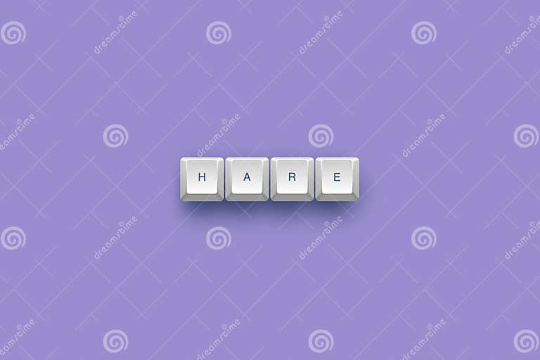 3D Keyboard Button with Hare Text and Shadow Effect in Concept Series ...