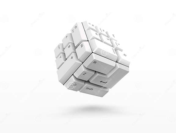 3D keyboard cube stock image. Image of slot, business - 35503907
