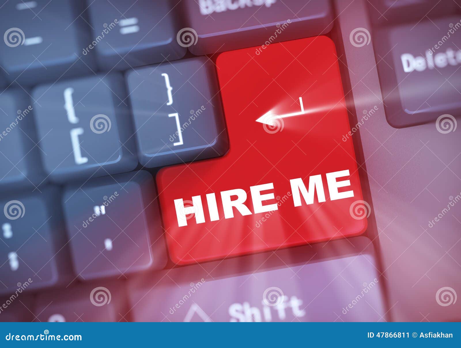 3d keyboard text hire me stock illustration. Illustration of desk ...