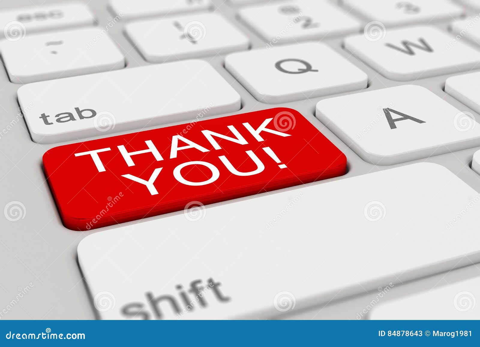 3d - Keyboard - Thank You - Red Stock Illustration - Illustration of ...