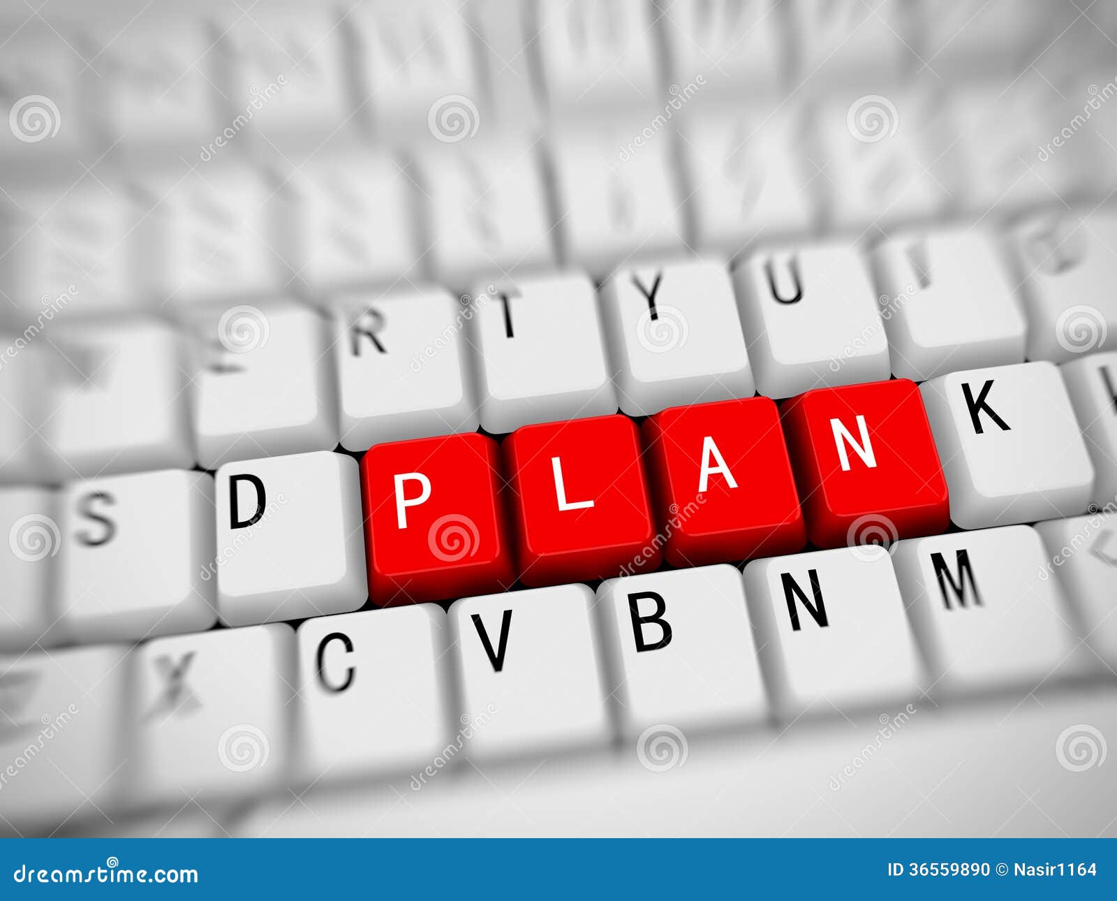 3d keyboard - word plan stock illustration. Illustration of leader ...