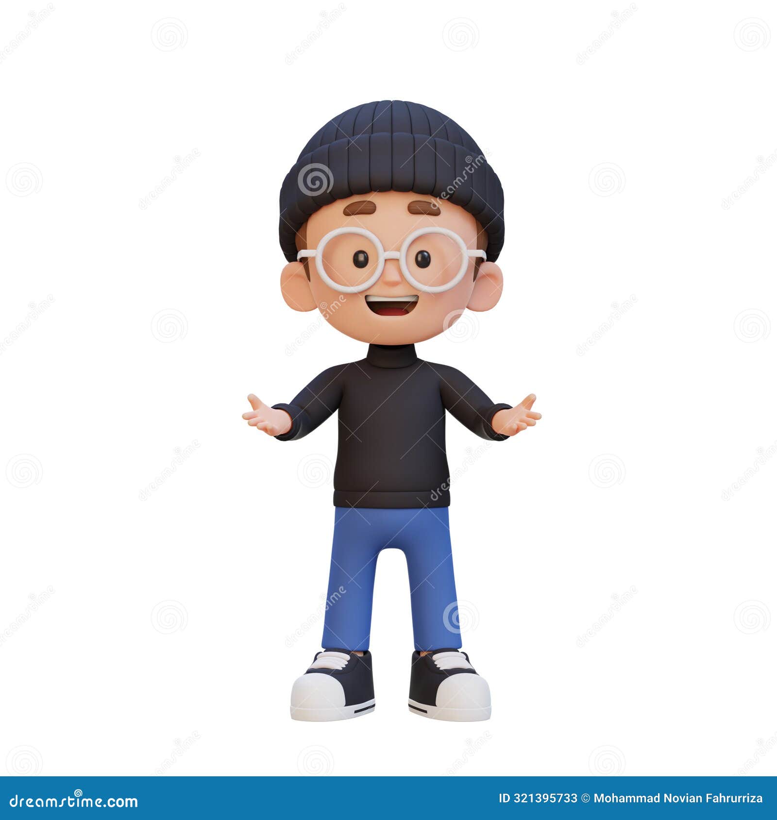 3D Kid Character in Talking and Explaining Pose Stock Image ...