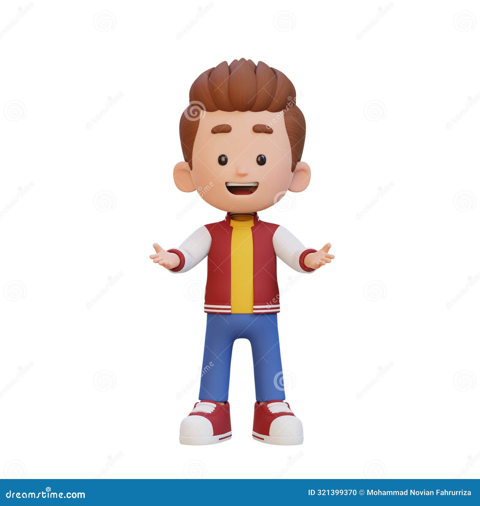 3D Kid Character in Talking and Explaining Pose Stock Photo ...