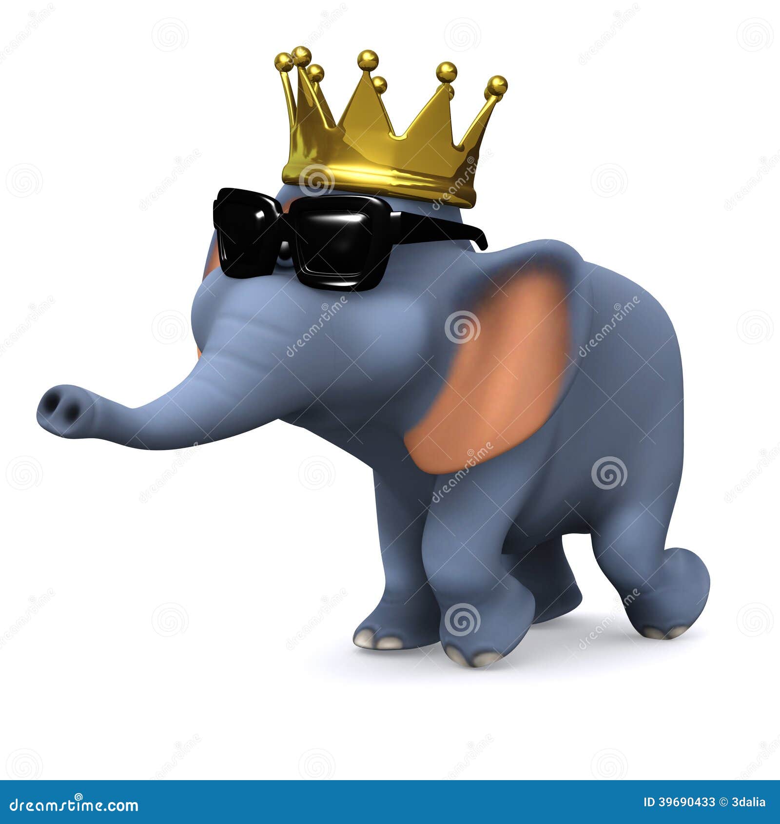 3d King elephant stock illustration. Illustration of royalty - 39690433