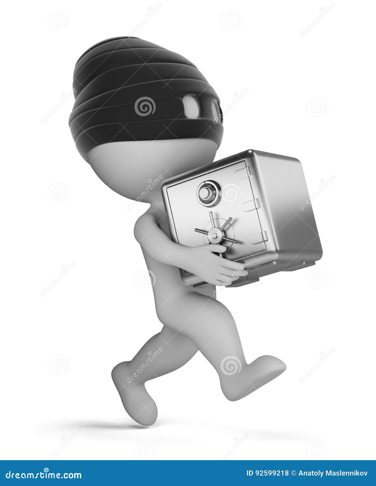 3d Kleine Leute - Dieb Mit Safe Stock Abbildung - Illustration von ...