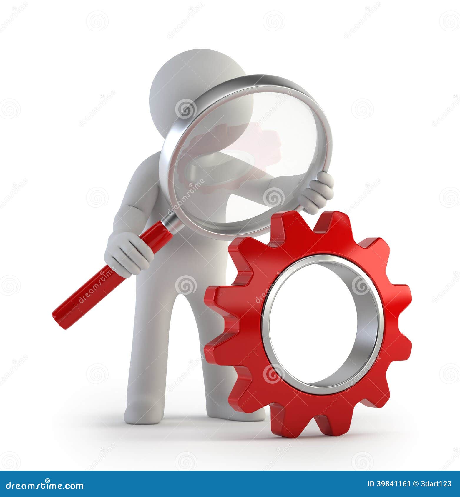 3d Kleine Mensen - Het Rode Toestel Van Lupe Stock Illustratie ...