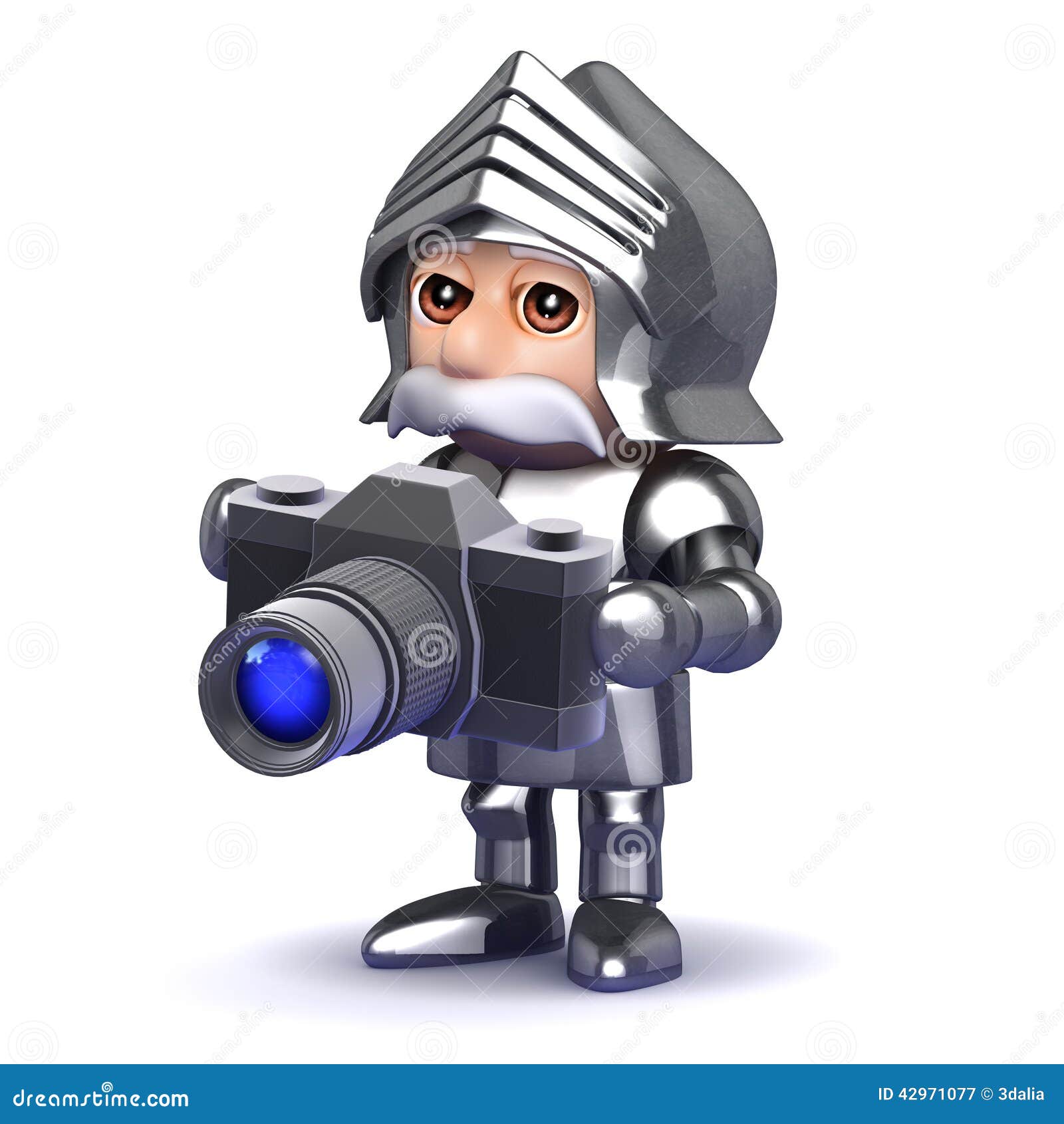 3d Knight in Armour Taking Photos with a Camera Stock Illustration ...
