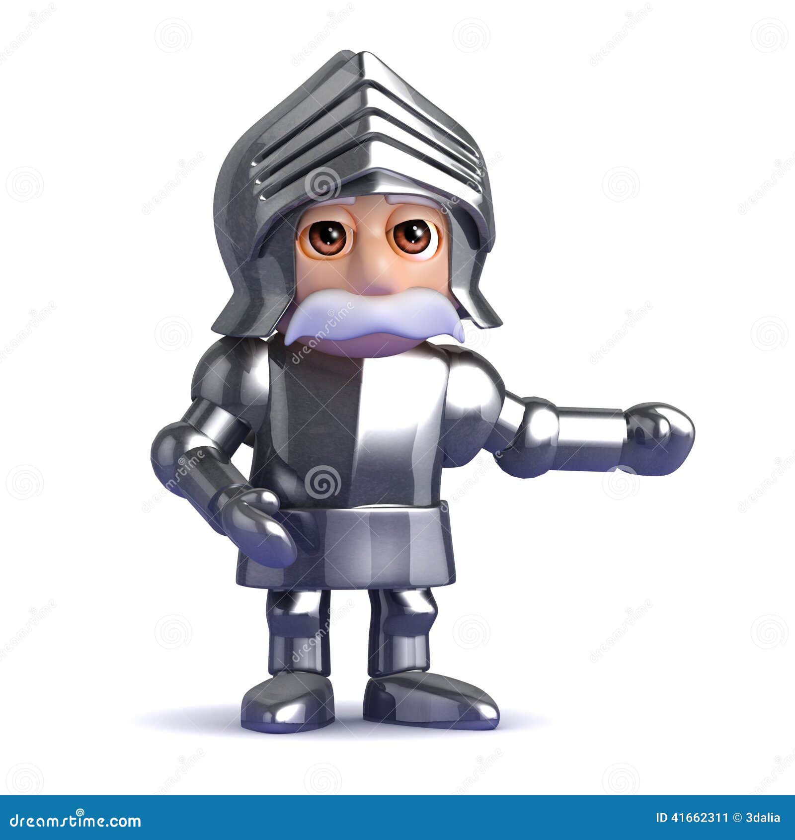 3d Knight Points To the Left Stock Illustration - Illustration of metal ...