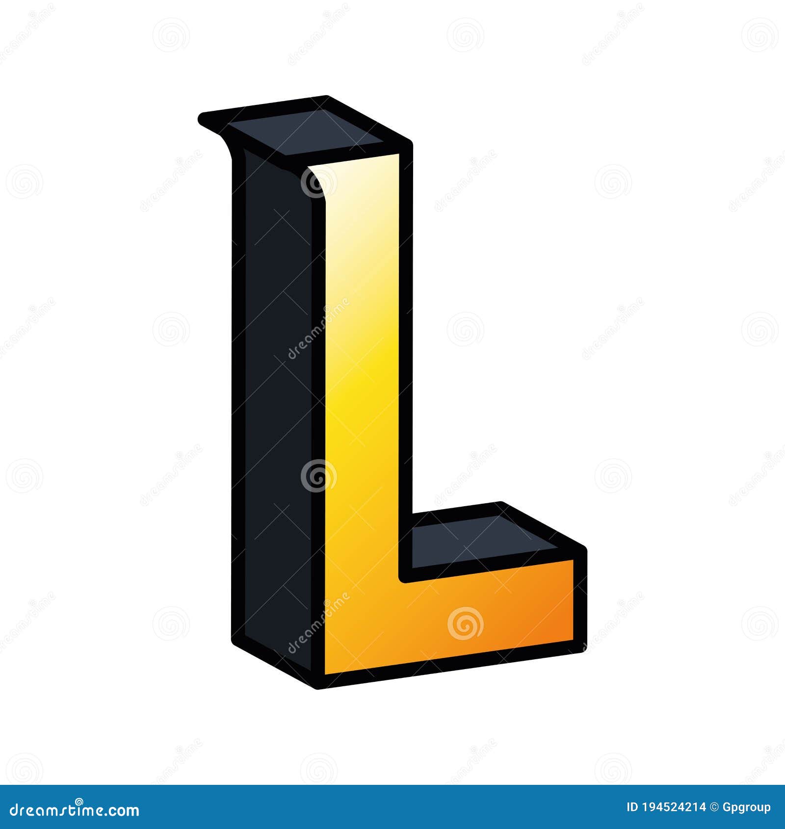 3d l letter vector design stock vector. Illustration of typo - 194524214