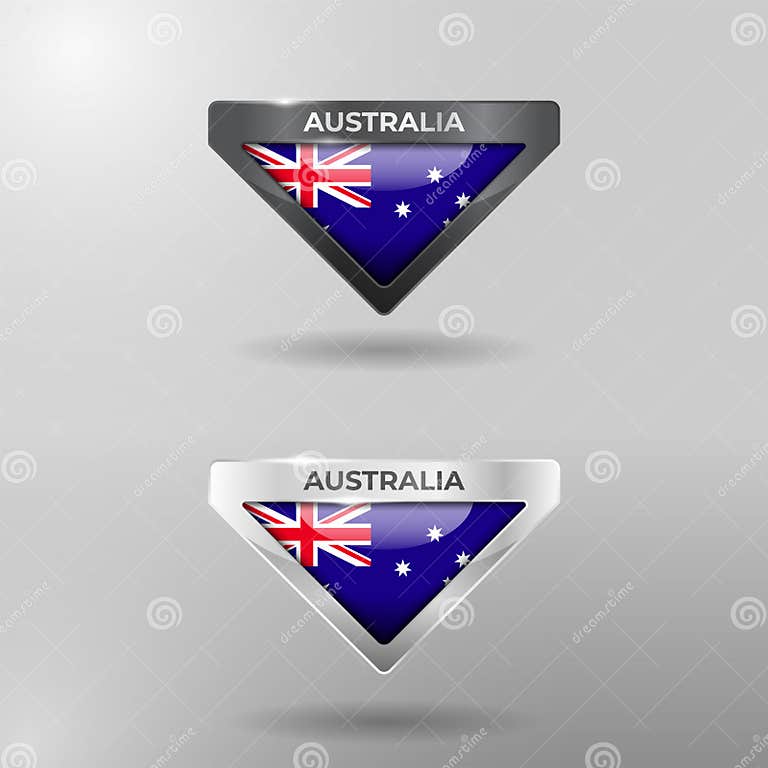 3D Label, Tag and Location Pointer Flag Nation of Australia with Glossy ...
