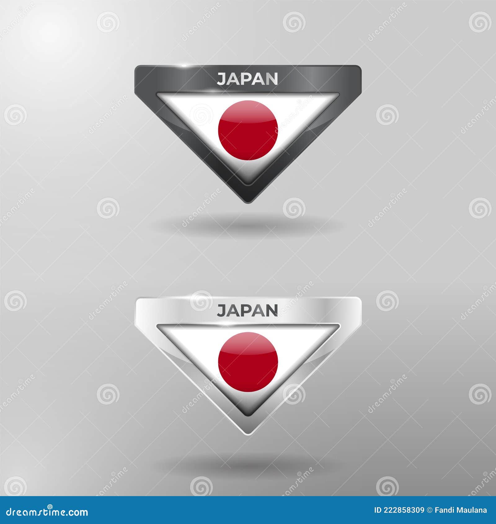 3D Label, Tag and Location Pointer Flag Nation of Japan with Glossy ...