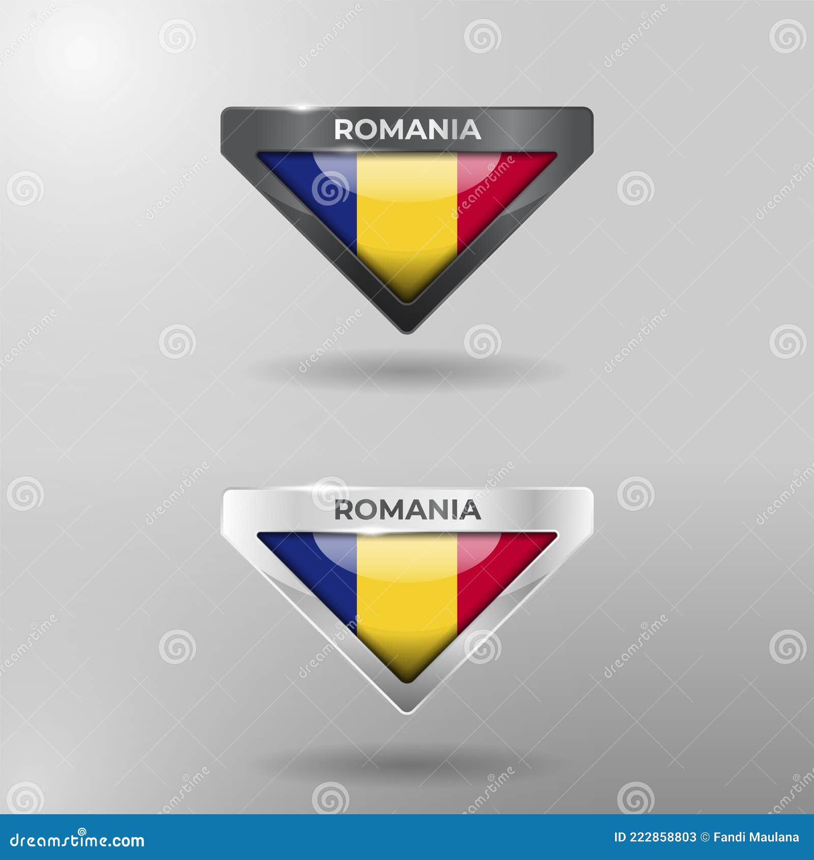 3D Label, Tag and Location Pointer Flag Nation of Romania with Glossy ...