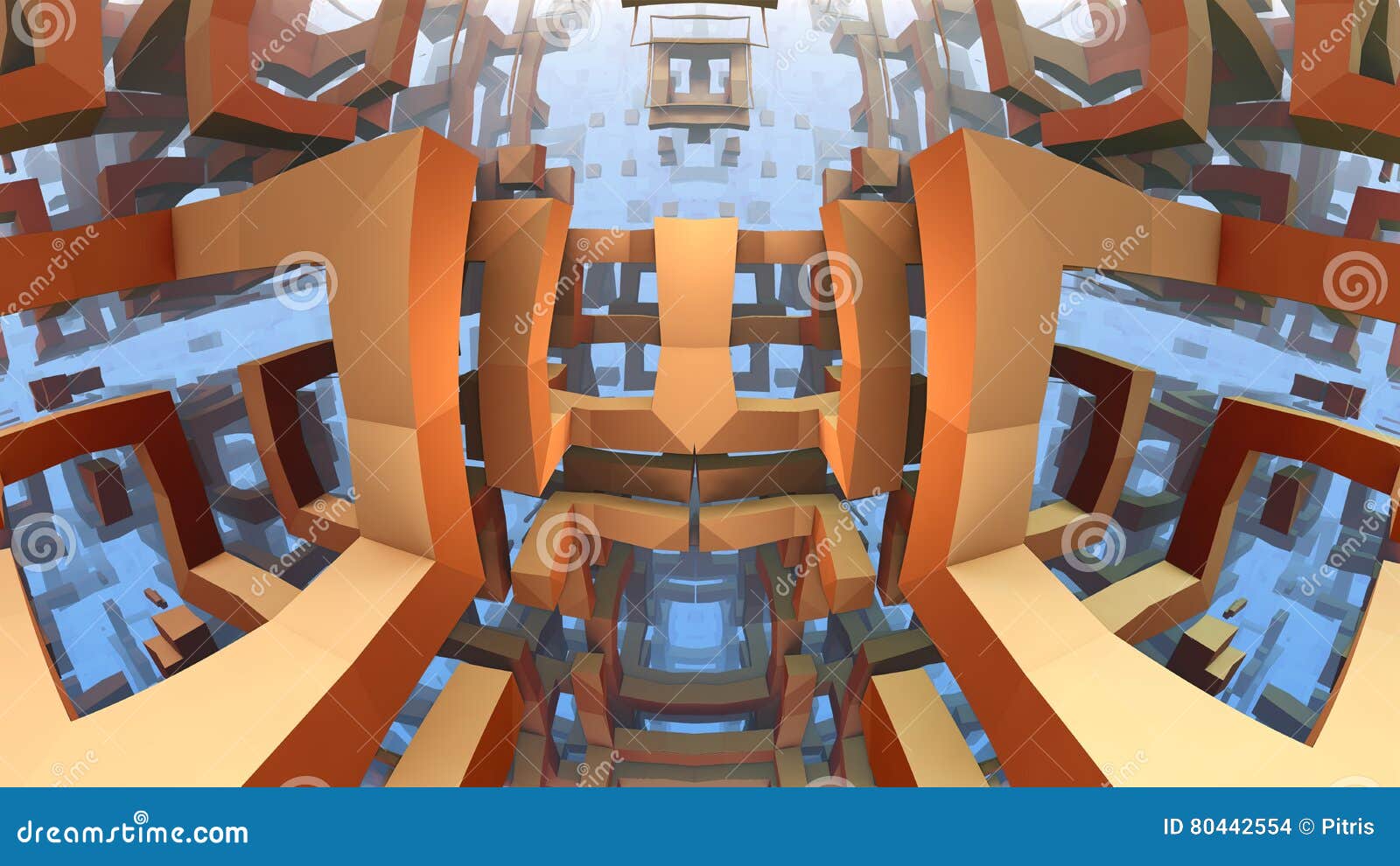 3D Labyrinth or Maze stock illustration. Illustration of deep - 80442554