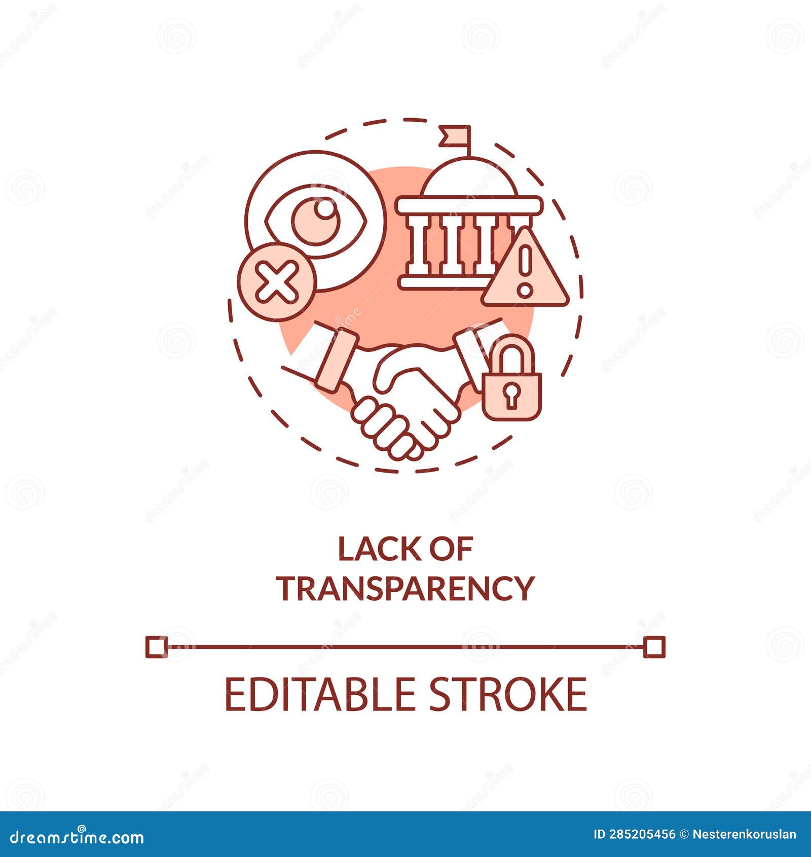 2D Lack of Transparency Red Icon Concept Stock Illustration ...