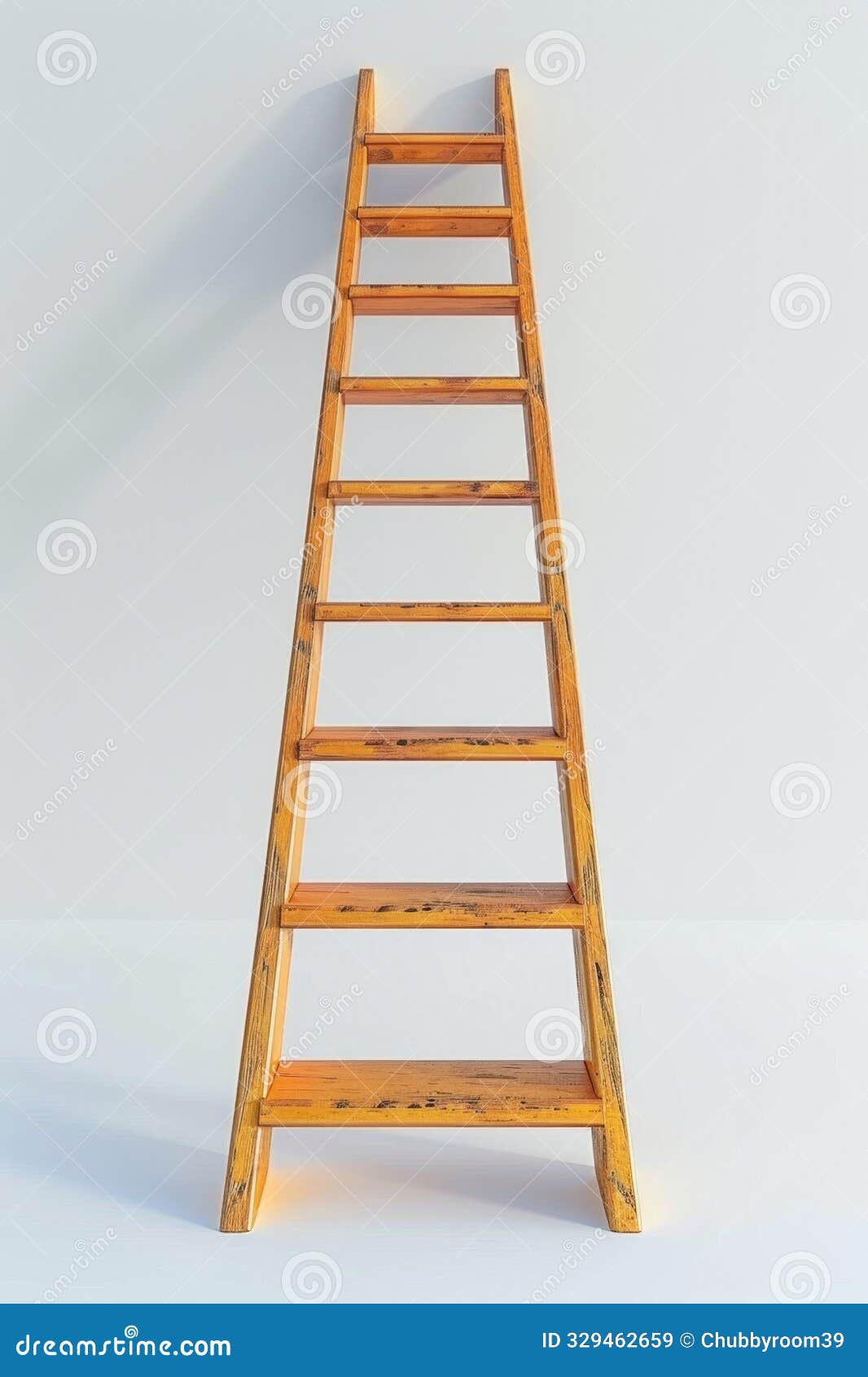 A 3D Ladder Symbolizing the Path To Success Against a White Background ...