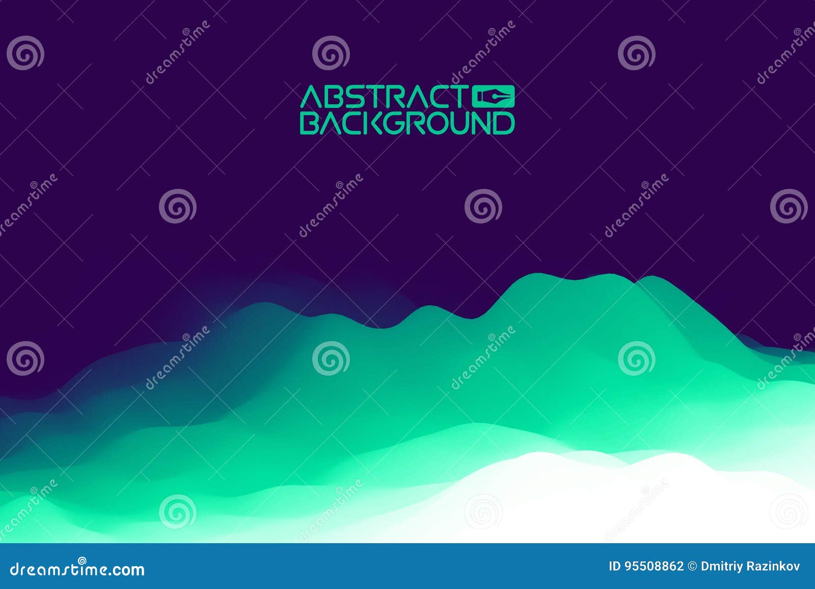 3D Landscape Background. Purple Gradient Abstract Vector Illustration ...