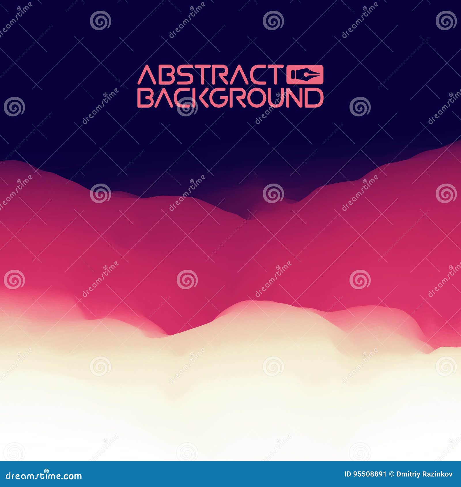 3D Landscape Background. Purple Gradient Abstract Vector Illustration ...
