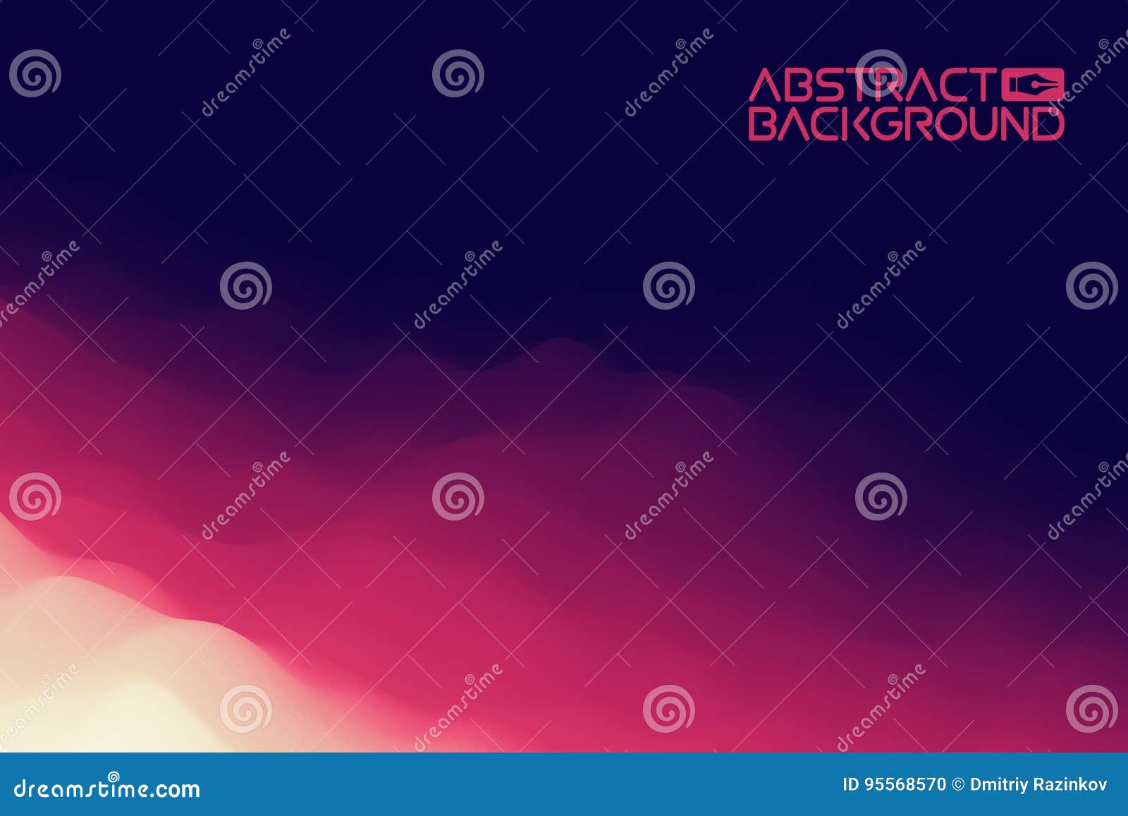 3D Landscape Background. Purple Gradient Abstract Vector Illustration ...