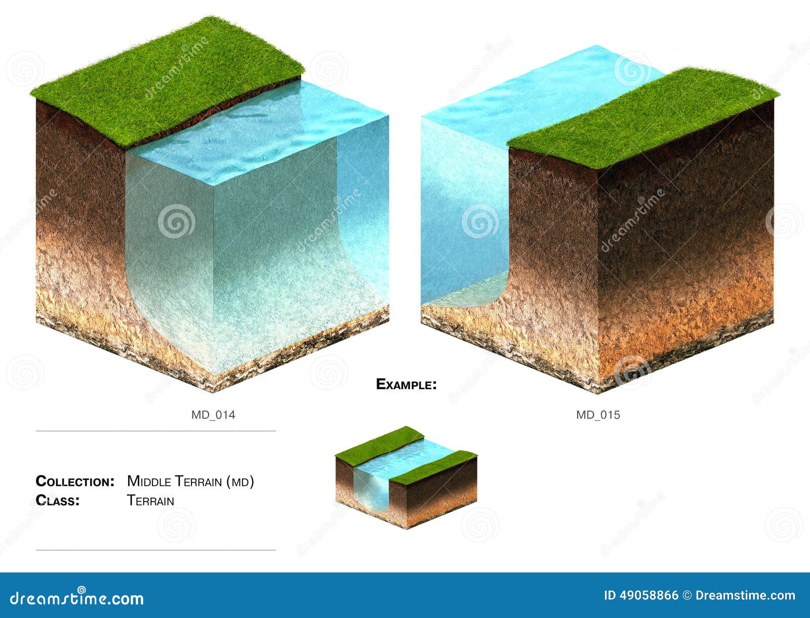 3D landscape block stock illustration. Illustration of slope - 49058866