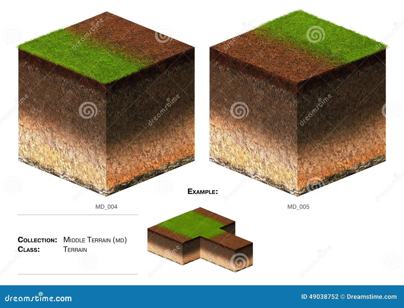 3D landscape block grass stock illustration. Illustration of blocks ...