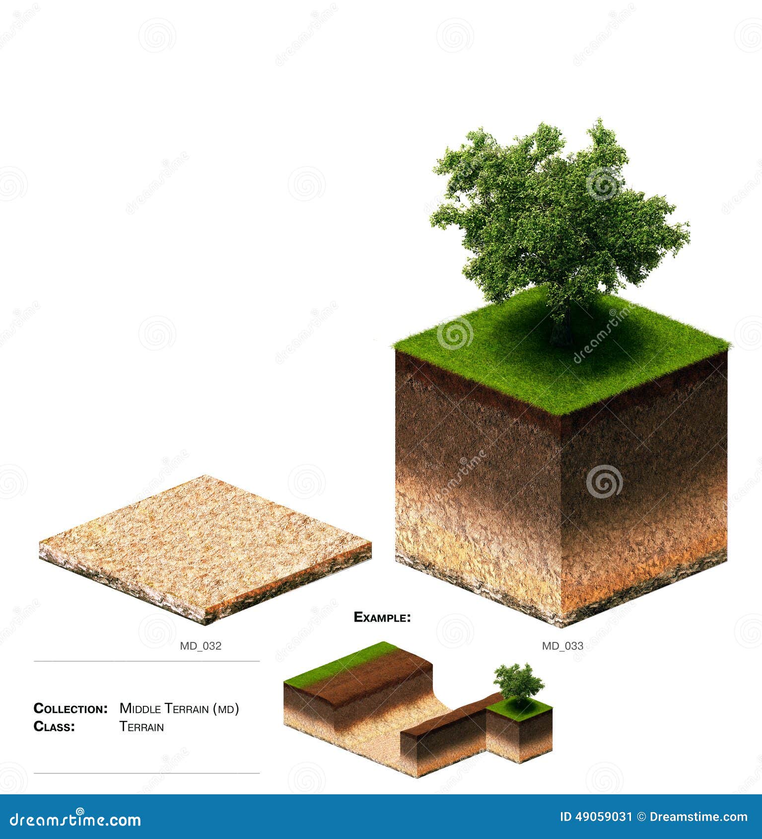 3D landscape block grass stock illustration. Illustration of blocks ...