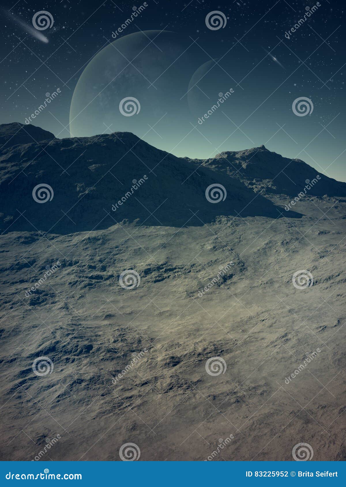 3D Landscape of a Deserted Earth Stock Illustration - Illustration of ...