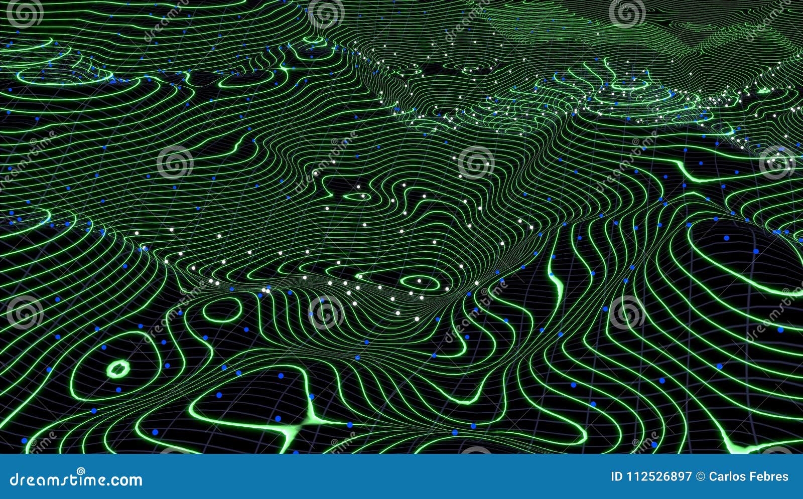 3d Landscape Model in a Radar, 3d Illustration Stock Illustration ...