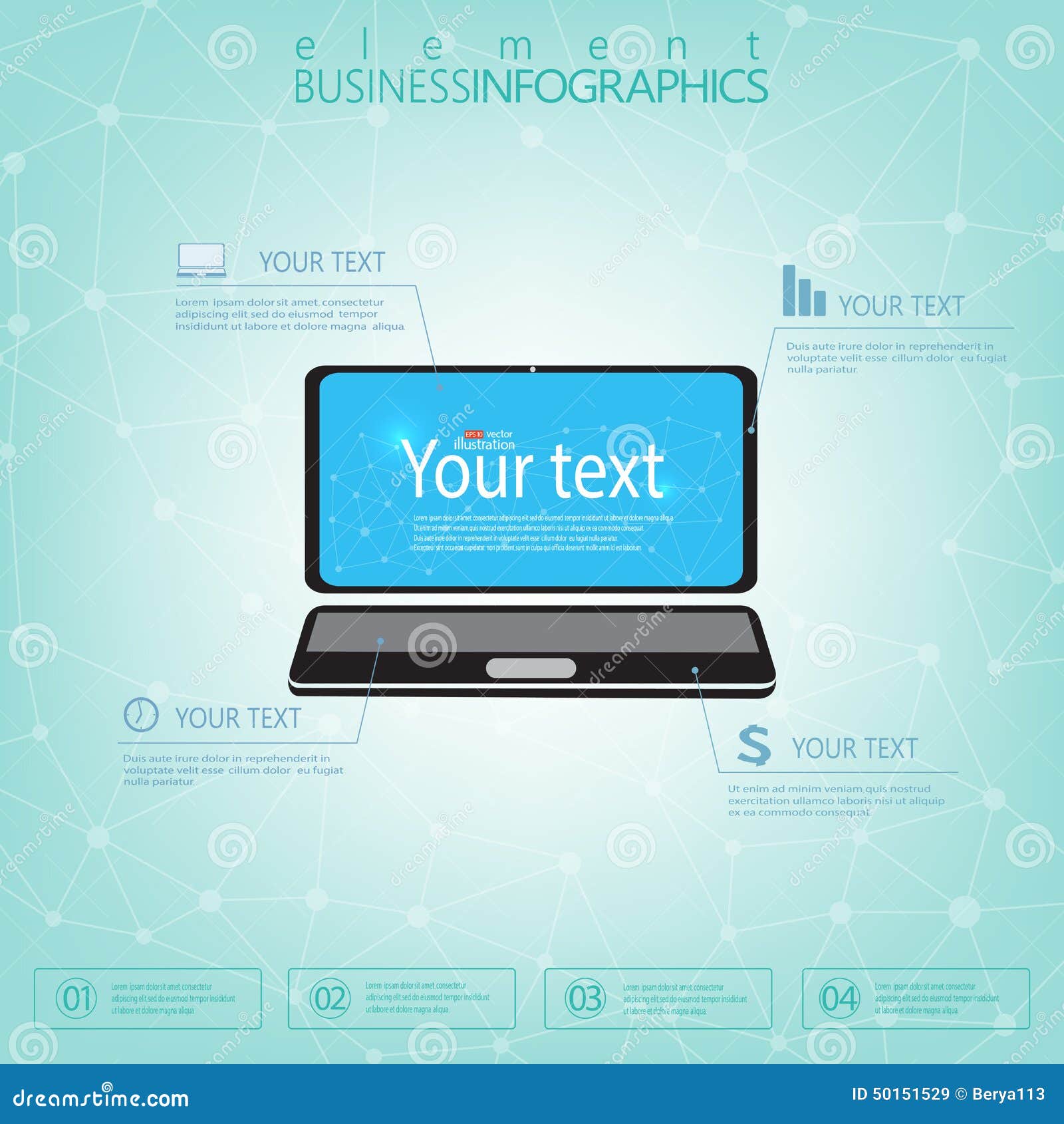 3d Laptop Computer with Place for Your Text. Can Stock Vector ...