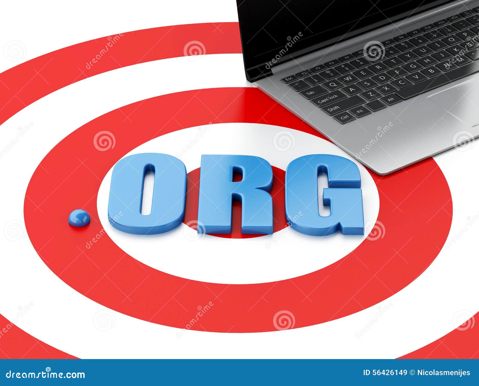 3d Laptop PC En Woord ORG Op Doel Stock Illustratie - Illustration of ...