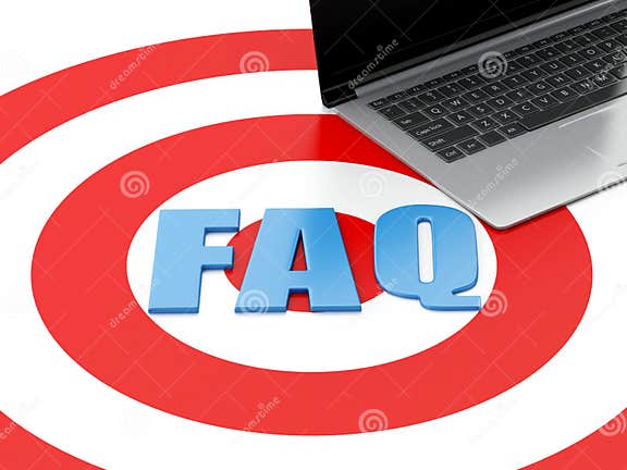 3d Laptop Pc and FAQ on Target. Stock Illustration - Illustration of ...