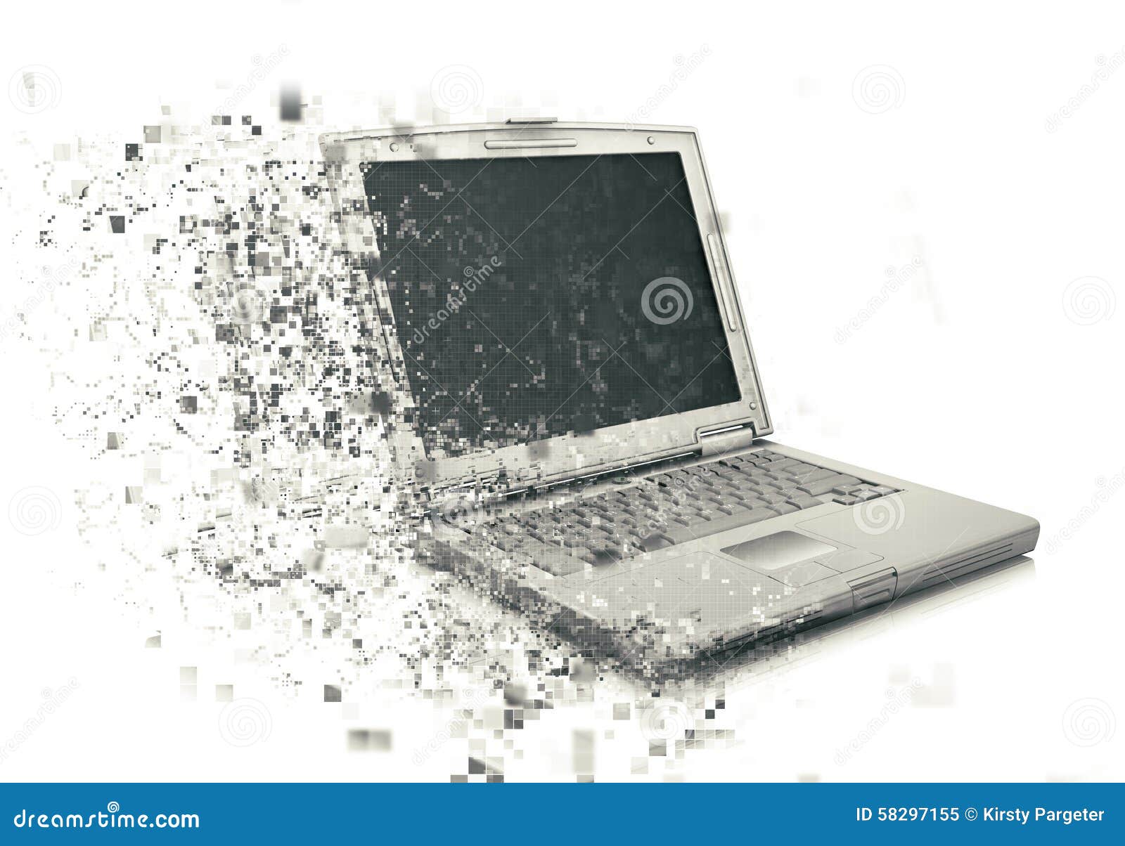 3D Laptop With Pixelated Effect Royalty-Free Stock Photo ...